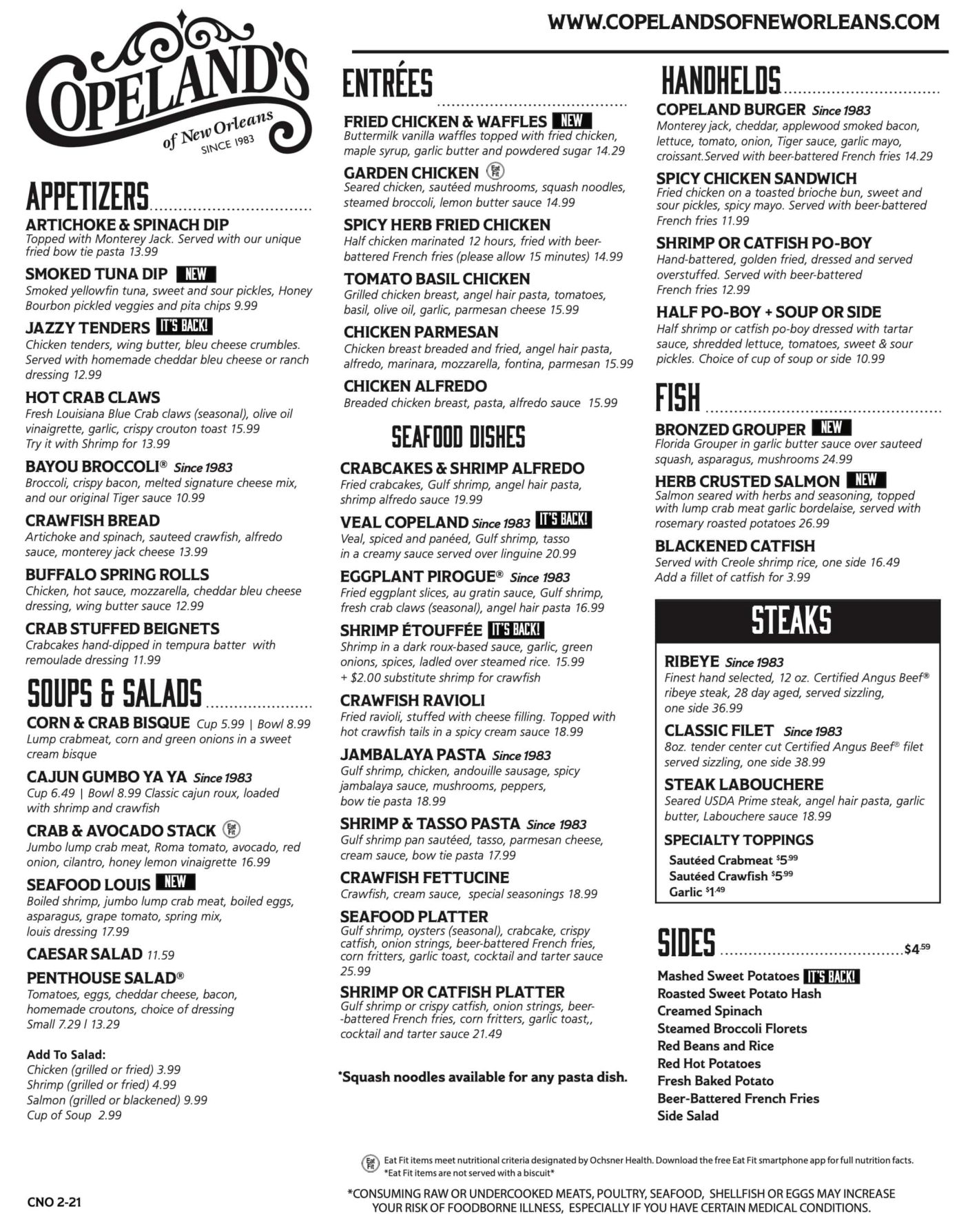 Copeland s Of New Orleans Menu With Prices Updated August 2023 copeland-s-of-new-orleans-menu-with-prices-updated-august-2023
